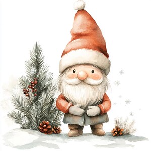 15 Christmas Gnome Pine Tree Clipart Bundle, 15 High-quality JPG, Craft ...