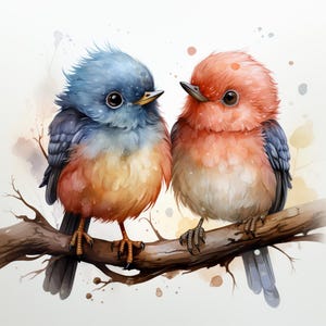 12 Bird Friends Clipart Bundle, 12 High-quality JPG, Nursery Art, Card ...