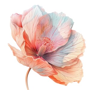 Pastel Abstract Flowers Clipart Bundle, 16 High-quality JPG, Craft Art ...
