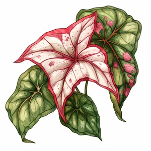 Caladium Plant Clipart Bundle, 16 High-quality JPG, Craft Art, Card ...