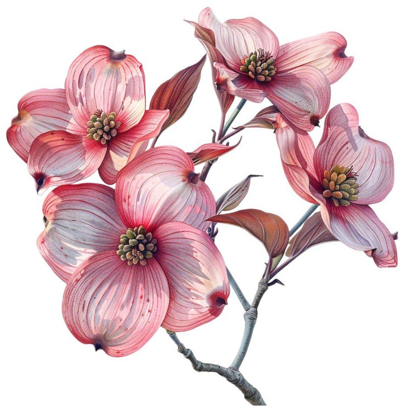 16 Dogwood Tree Flower Clipart Bundle 16 Transparent PNG Download, Card ...