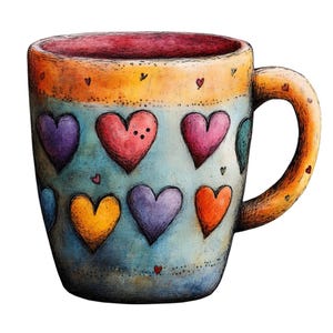 16 Coffee Mug Heart Clipart Bundle, Transparent PNG Download, Card ...