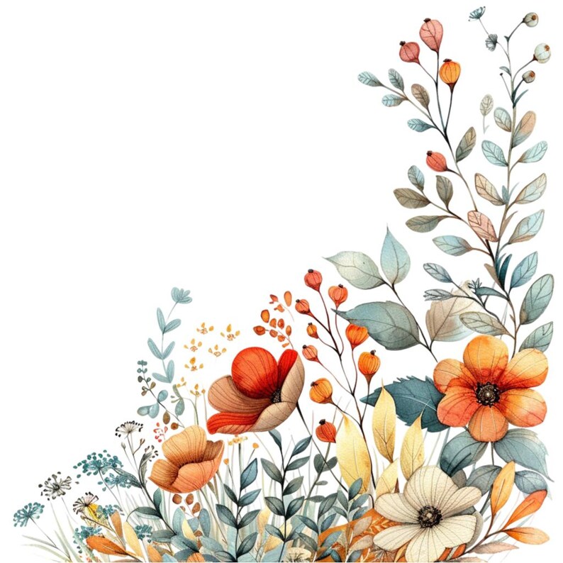 14 Boho Fall Frames and Borders 1 Clipart Bundle, 14 High-quality JPG ...