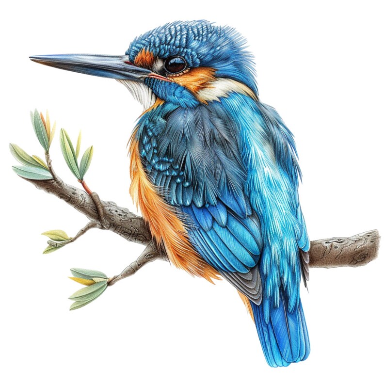 Beautiful Kingfisher Bird Clipart Bundle, 16 High-quality JPG, Craft ...