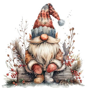 Winter Christmas Gnome Clipart Bundle, 16 High-quality JPG, Craft Art ...