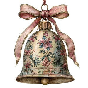 Christmas Bell With Bow Clipart Bundle, 16 High-quality JPG, Craft Art ...
