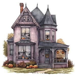 16 Halloween House Pumpkins Clipart Bundle, 16 High-quality JPG, Craft ...