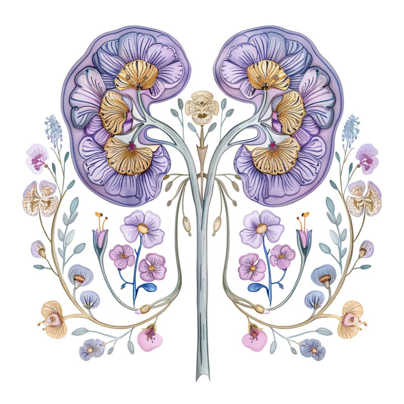 16 Floral Kidney Flower Clipart Bundle, 16 High-quality JPG, Craft Art ...