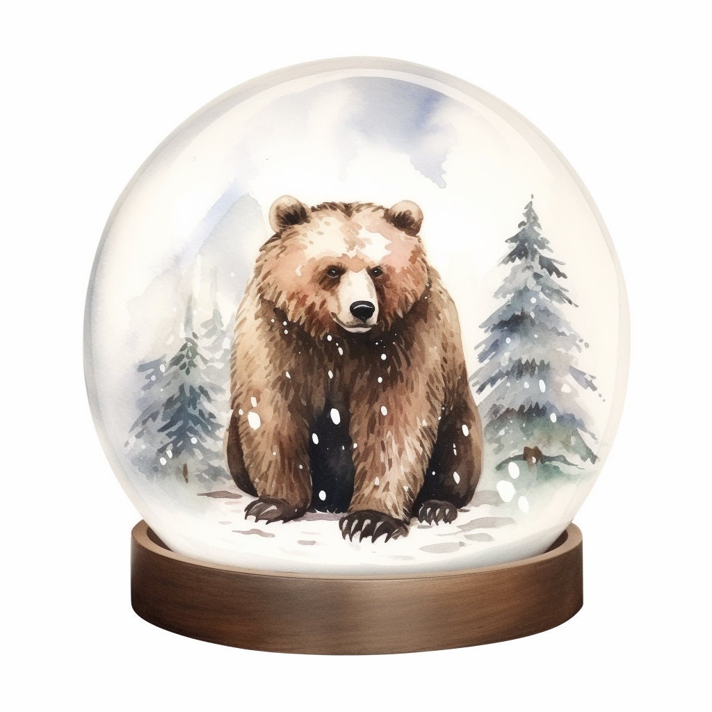 16 Wild Animal Snow Globes Clipart Bundle, JPG, Card Making, Clip Art ...