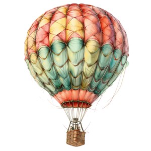 16 Vintage Hot Air Balloon Clipart Bundle, 16 High-quality JPG, Craft ...