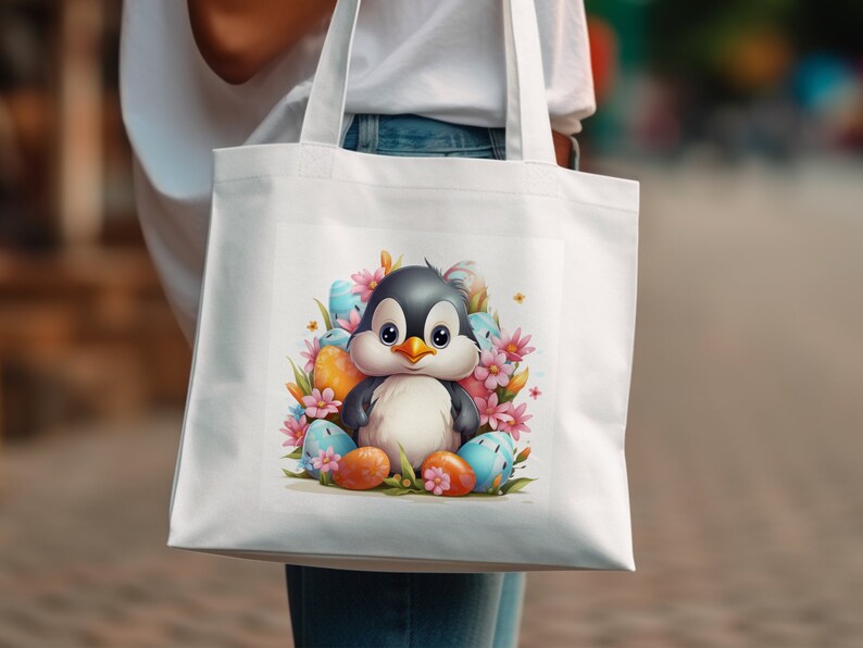 Easter Penguin W Easter Eggs Clipart Bundle, High-quality JPG, Craft ...