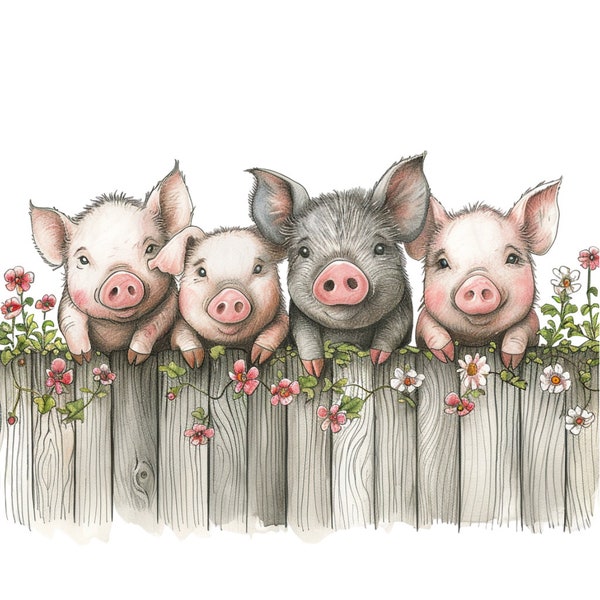 Pig Clip Art - Etsy