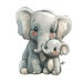 Cute Elephant With Baby Clipart Bundle, 16 High-quality JPG, Craft Art ...