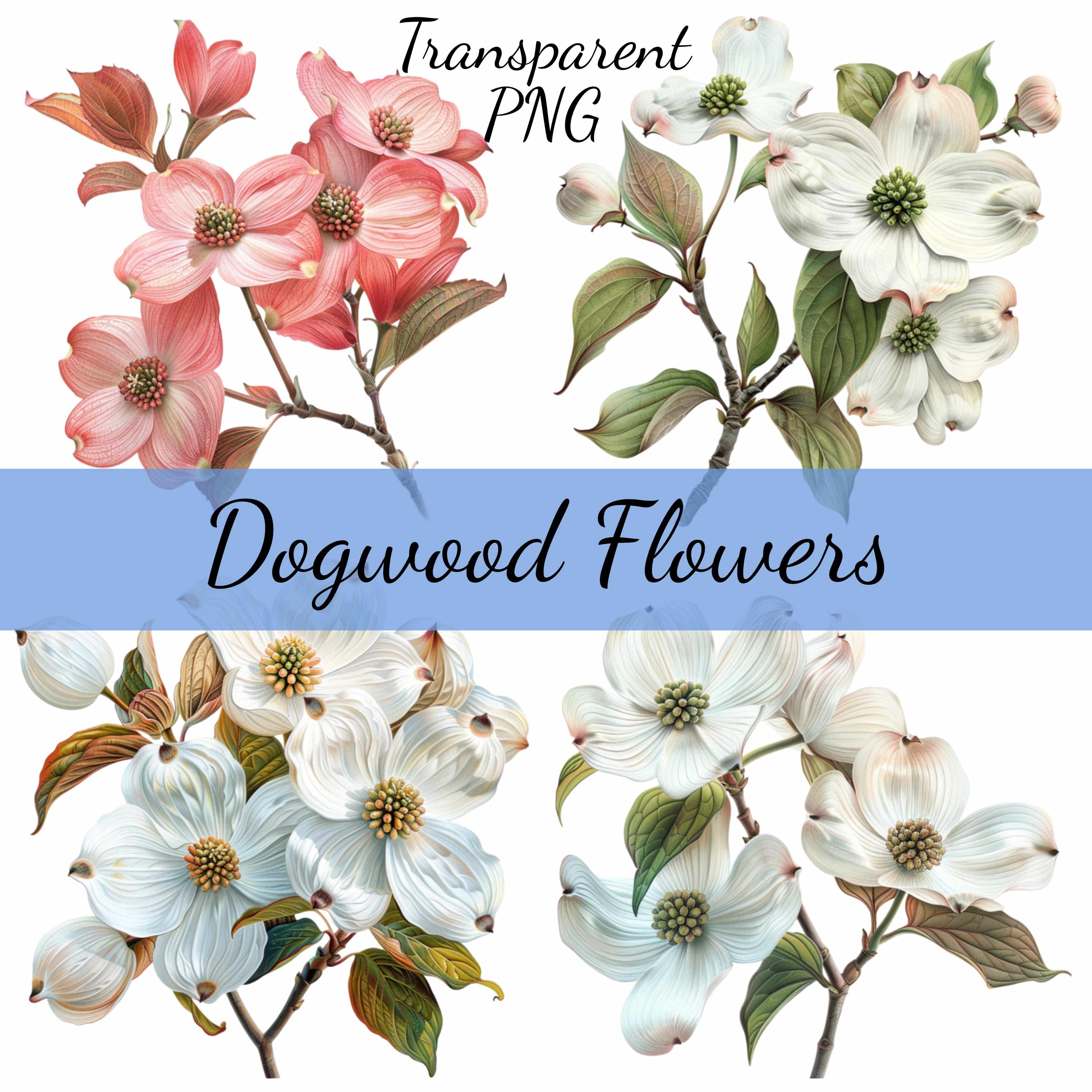 16 Dogwood Tree Flower Clipart Bundle 16 Transparent PNG Download, Card ...