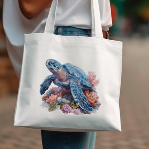 Leatherback Sea Turtle in Coral Clipart Bundle, 12 High-quality JPG ...