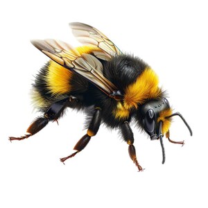 Big Fluffy Bee Clipart Bundle 12 Transparent PNG Download, Card Making ...