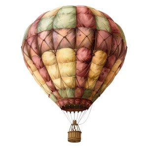 Rainbow Hot Air Balloon Clipart Bundle, 16 High-quality JPG, Craft Art ...