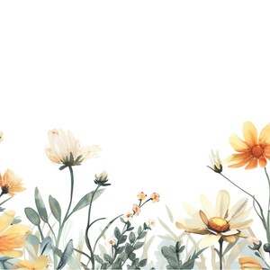 Daisy Flower Border Flower Clipart Bundle, 12 High-quality JPG, Craft ...