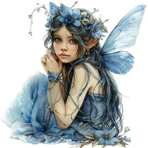 Blue Fairy Princess Clipart Bundle, 16 High-quality JPG, Craft Art ...