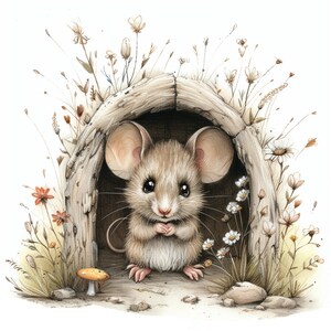 14 Mouse House Den Clipart Bundle, 14 High-quality JPG, Craft Art, Card ...