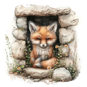 Fox House Den Clipart Bundle, 16 High-quality JPG, Craft Art, Card ...