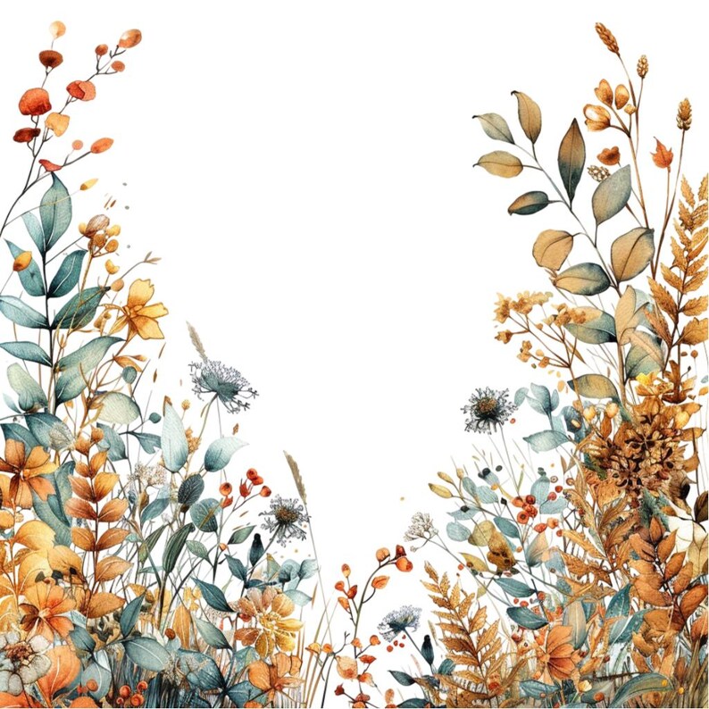 14 Boho Fall Frames and Borders 1 Clipart Bundle, 14 High-quality JPG ...