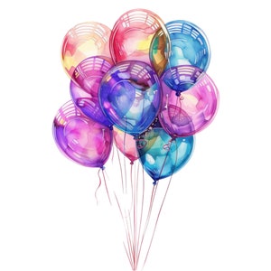 Iridescent Balloons Clipart Bundle, 14 High-quality JPG, Craft Art ...