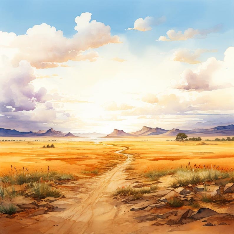 14 Desert Prairie Landscape Clipart Bundle, High-quality JPG, Landscape ...