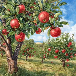 16 Apple Orchard Clipart Bundle, 16 High-quality JPG, Craft Art, Card ...