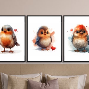 16 Valentine Robin Bird Clipart Bundle, High-quality JPG, Craft Art ...