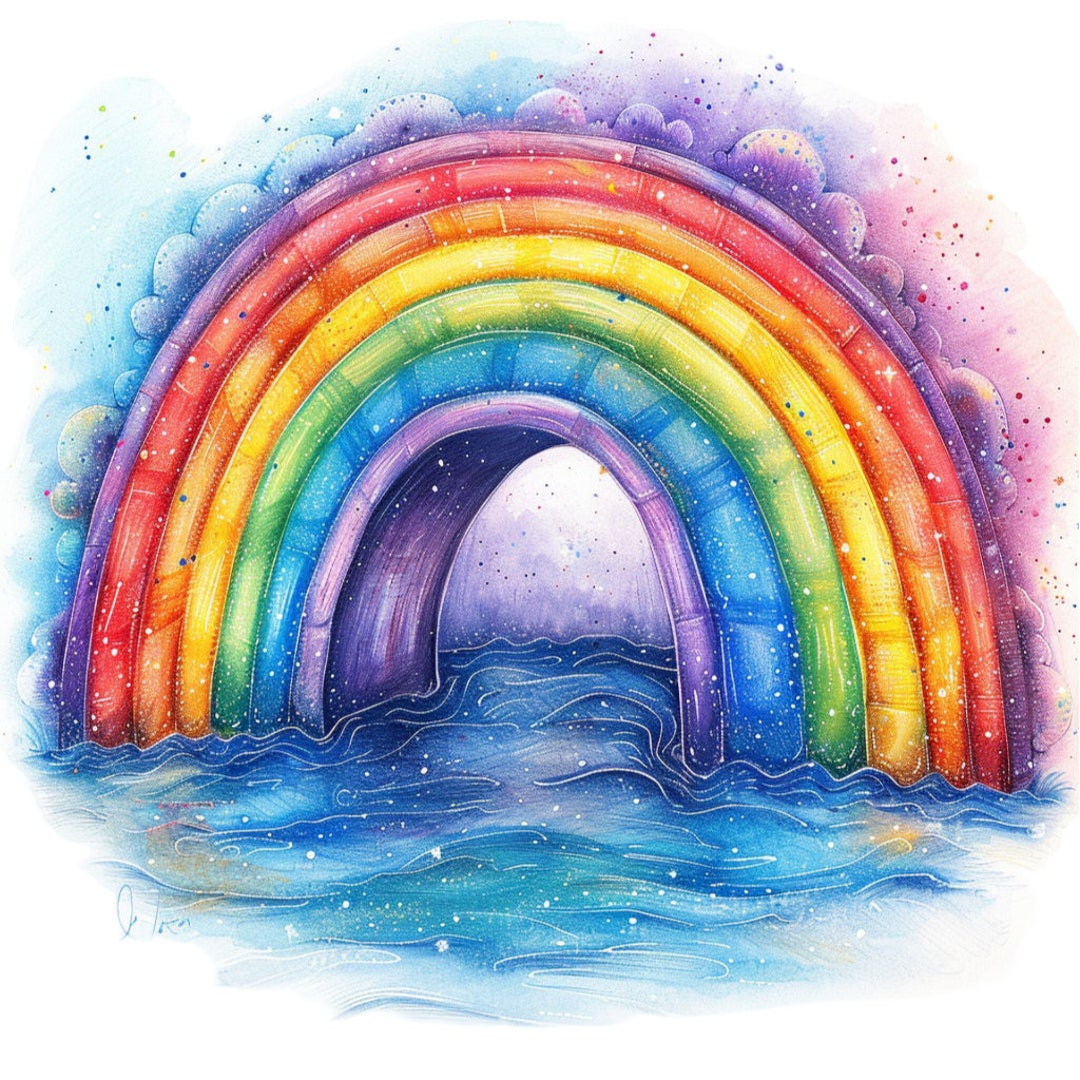 Beautiful Rainbows Clipart Bundle, 16 High-quality JPG, Craft Art, Card ...