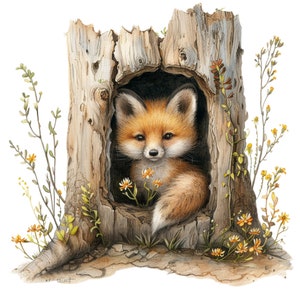 Fox House Den Clipart Bundle, 16 High-quality JPG, Craft Art, Card ...