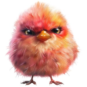 Fluffy Fat Grumpy Bird Clipart Bundle Clipart Bundle, JPG, Card Making ...