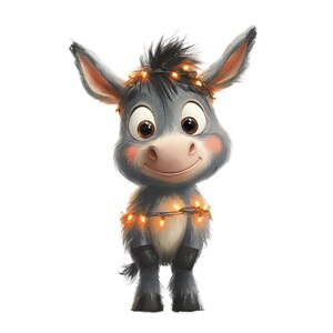 12 Donkey W Christmas Lights Clipart Bundle 12 Transparent PNG Download ...