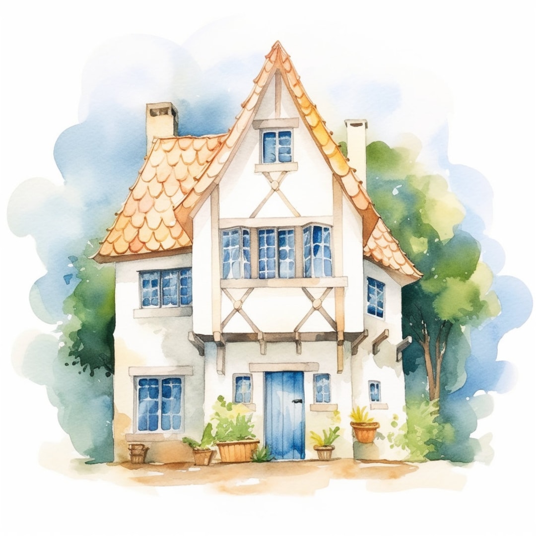16 Scandinavia Houses Clipart Bundle, High-quality JPG, Craft Art, Card ...