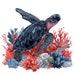 Leatherback Sea Turtle in Coral Clipart Bundle, 12 High-quality JPG ...