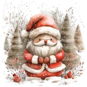 Santa at Christmas Time Clipart Bundle, 16 High-quality JPG, Craft Art ...