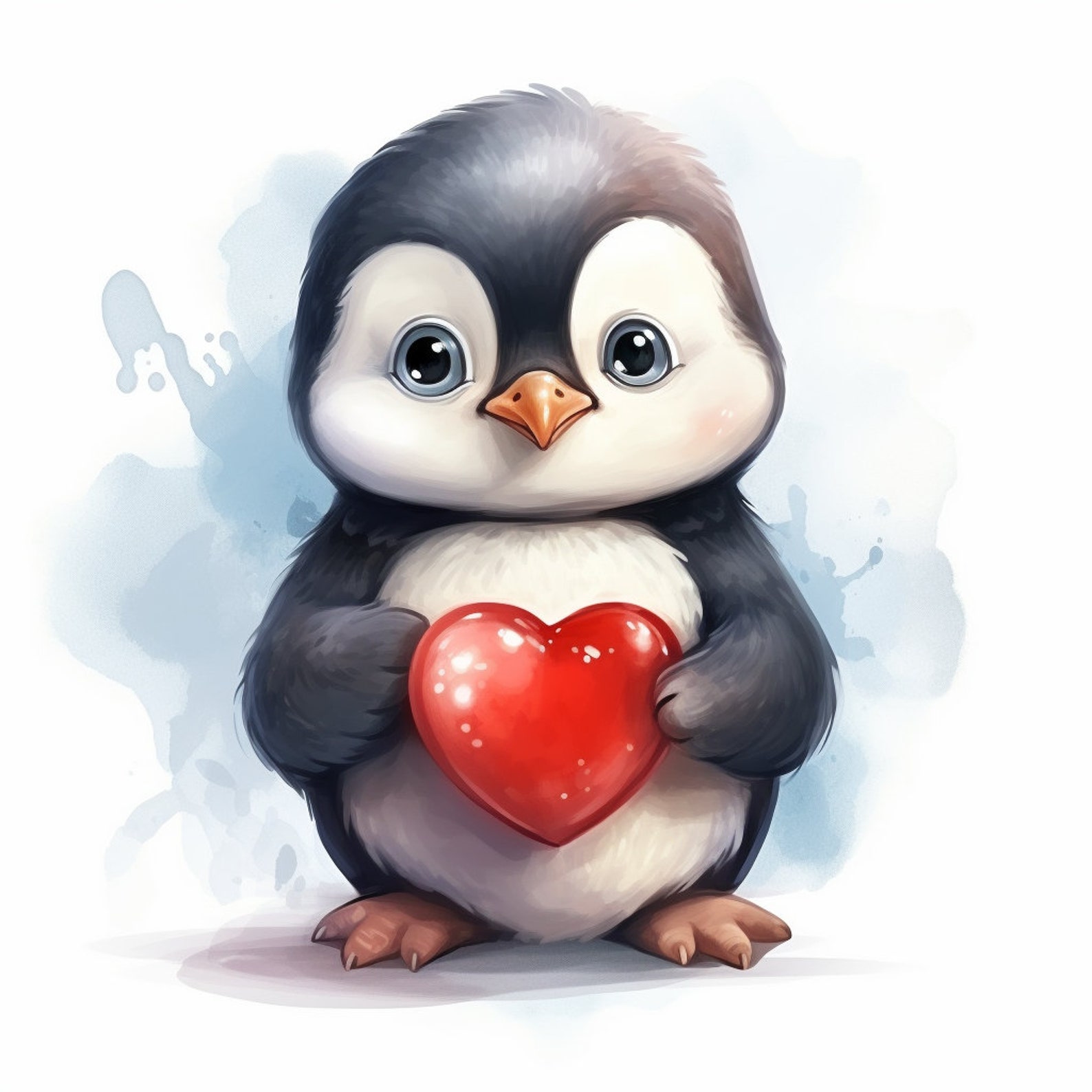 14 Valentine Penguin Clipart Bundle, High-quality JPG, Craft Art, Card ...