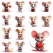 12 Heart Mouse Clipart Bundle, High-quality JPG, Craft Art, Card Making ...