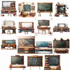 Blackboard Classroom Chalk Board Clipart Bundle, High-quality JPG ...