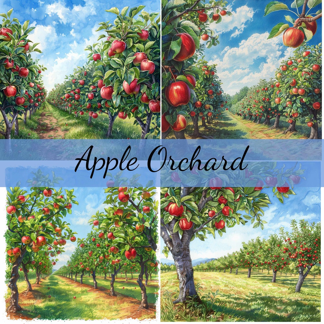 16 Apple Orchard Clipart Bundle, 16 High-quality JPG, Craft Art, Card ...