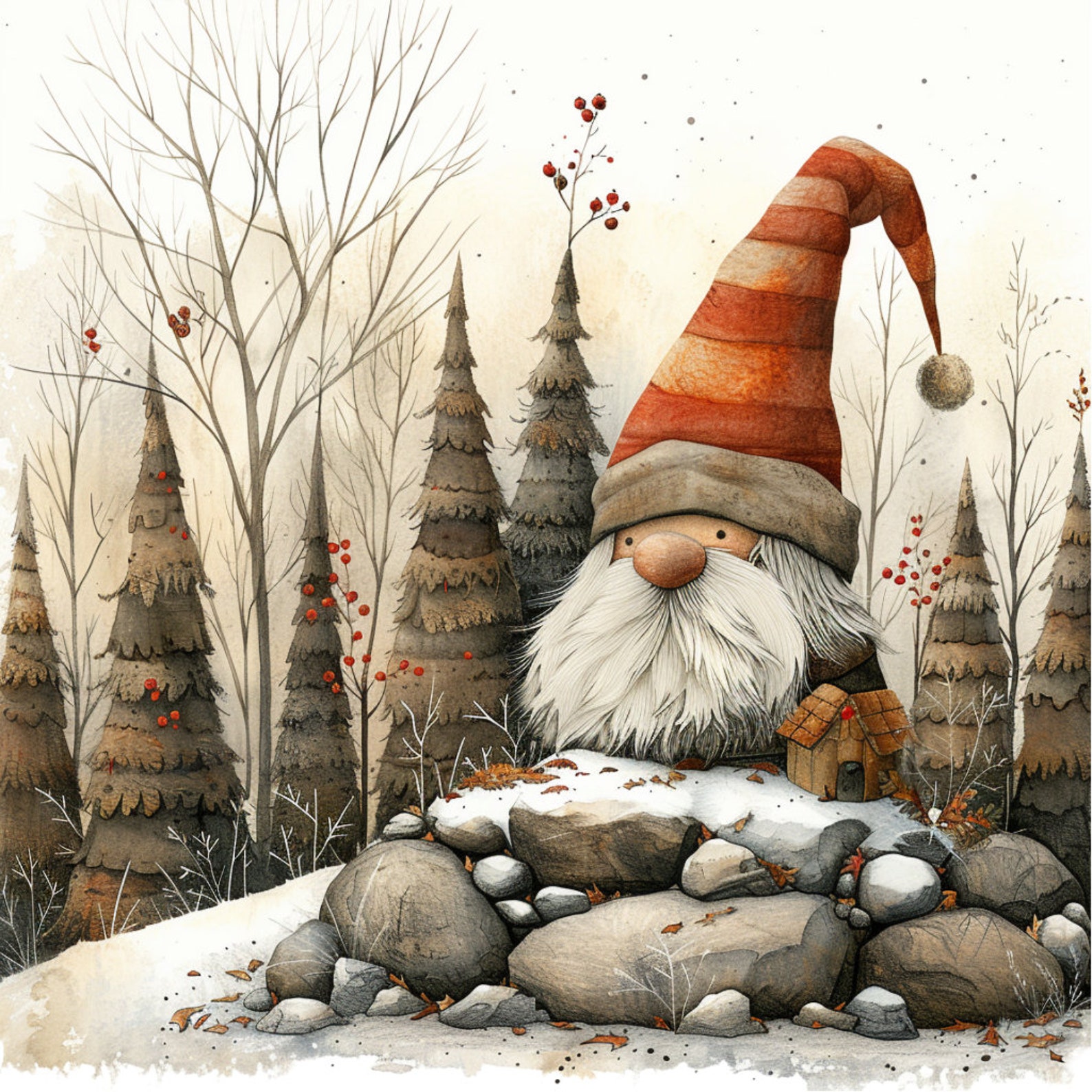 16 Winter Christmas Gnome Clipart Bundle, 16 High-quality JPG, Craft ...