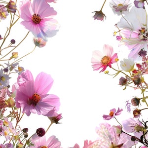 Spring Flower Page Frame Clipart Bundle, 16 High-quality JPG, Craft Art ...