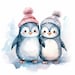 16 Winter Penguin Friends Clipart Bundle, 16 High-quality JPG, Nursery ...