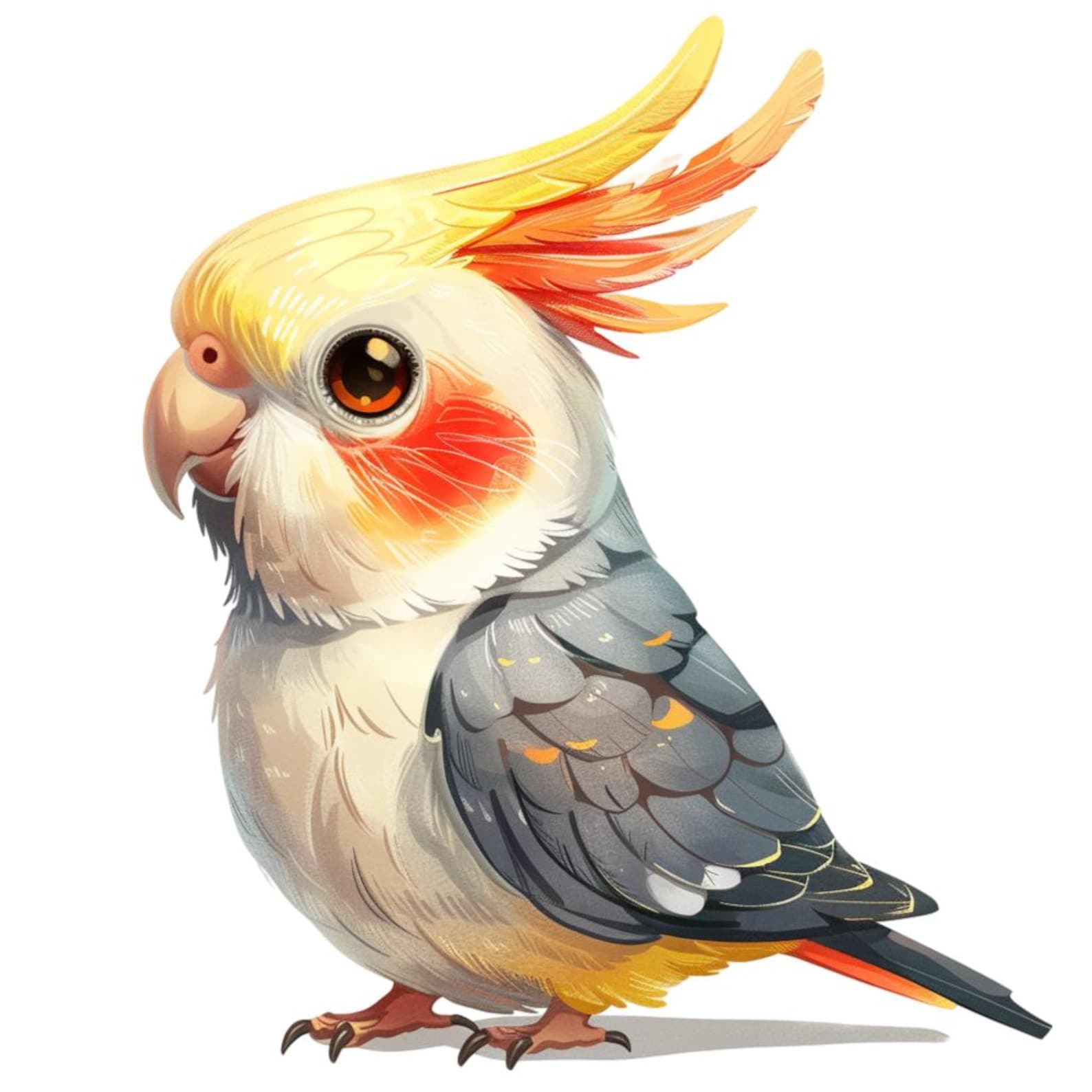 16 Cockatiel Bird Clipart Bundle, 16 High-quality JPG, Craft Art, Card ...