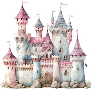 Medieval Castle Clipart Bundle, 16 High-quality JPG, Craft Art, Card ...