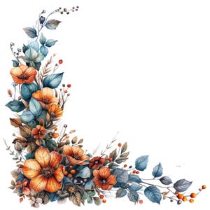 Boho Fall Frames and Borders 1 Clipart Bundle, 14 High-quality JPG ...