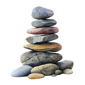 Zen Rock Stone Towers Clipart Bundle, 16 High-quality JPG, Craft Art ...