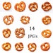 14 Pretzel Clipart Bundle, High-quality JPG, Kitchen Art, Card Making ...