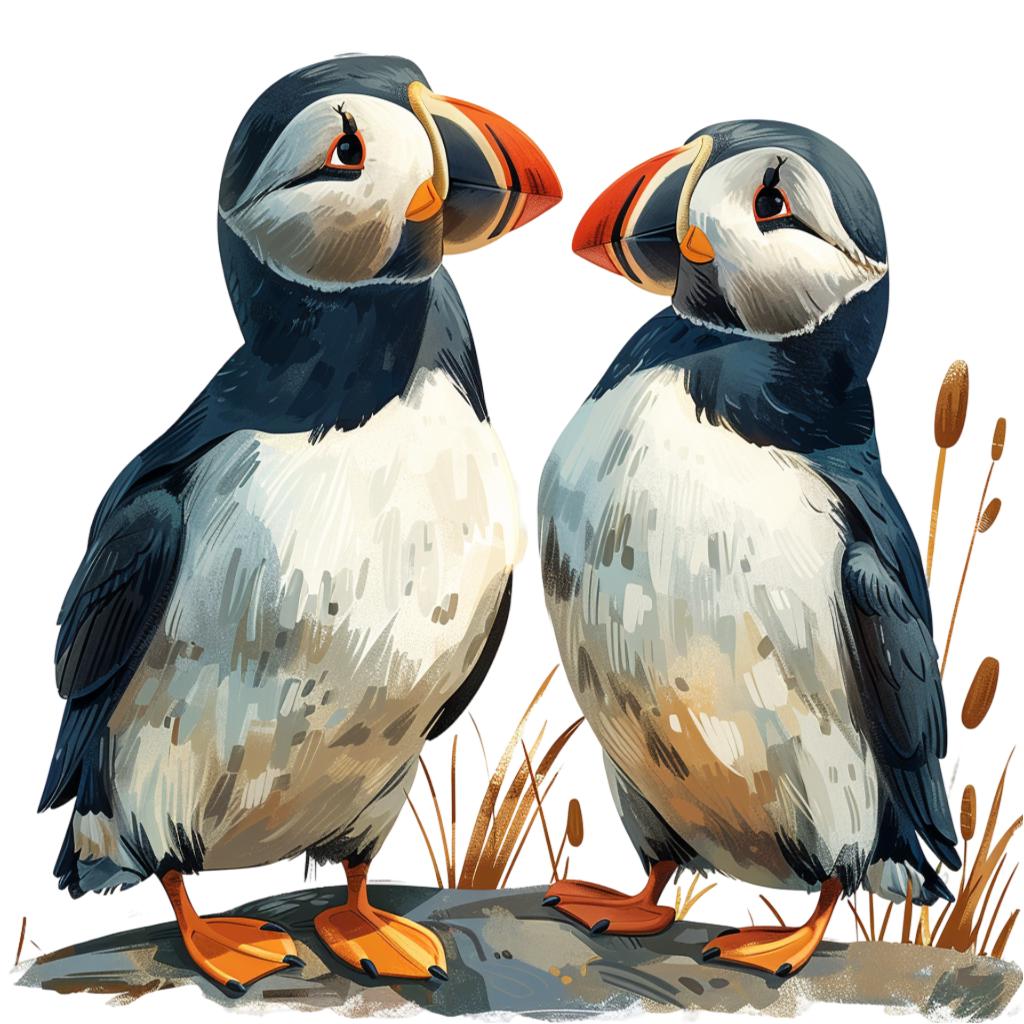 16 Charming Puffins Clipart Bundle, 16 High-quality JPG, Craft Art ...
